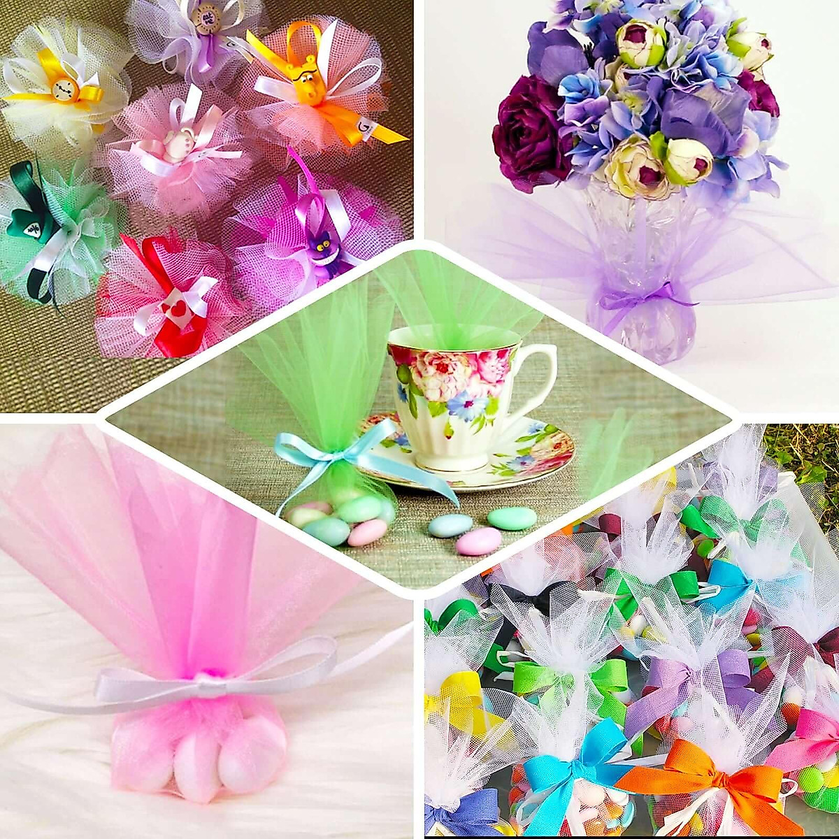 Efavormart 25pcs/ pk 9" Tulle Circles for Party Decorations Banquet Event Sewing DIY Crafts Fabrics Sewing - Lime Green