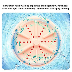 Portable Washing Machine，Ultrasonic Mini Multifunctional Washing Machine，Fully Automatic Turbine Mobile Cleaning Machine，Suitable for Travel, RV, Camping, Home or Apartment Laundry Used (Pink)