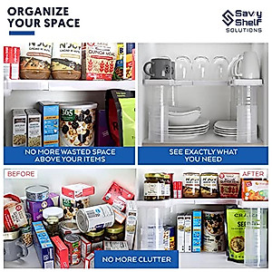 Savvy Shelf Adjustable Pantry & Can Storage Organizer - Storage Kitchen Cabinet Organizer - Pantry Organization & Storage Can Organizer for Pantry & Cupboard