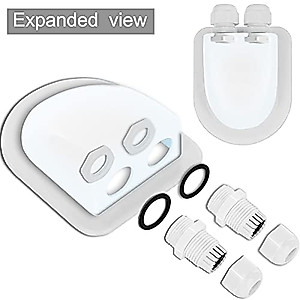 DKARDU Solar Weatherproof ABS Solar Double Cable Entry Gland IP68 for All Cable Types 3mm² to 12mm² for Solar Project on Rv, Campervan, Boat, Caravan, Cabin