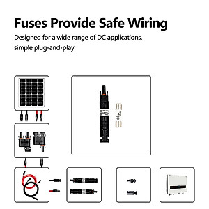 Witproton 30A Solar in-line Fuse Holder, IP68 1000V for Solar Panel and Inverter in Photovoltaic System, Male and Female Connector with 1 Fuse