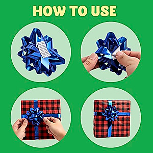 JOYIN 42 PCS Christmas Gifts Bows Assortment, Self Adhesive Gift Bows for Gift Wrapping, Present, Holiday, Wedding, Party Decoration