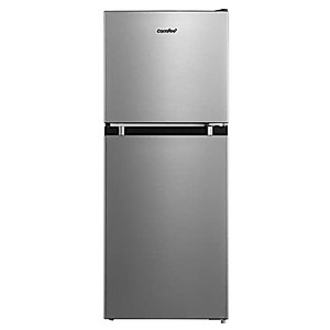 COMFEE' CRM45D3AST Cu Ft Double Door Refrigerator, 4.5 Cuft, Silver