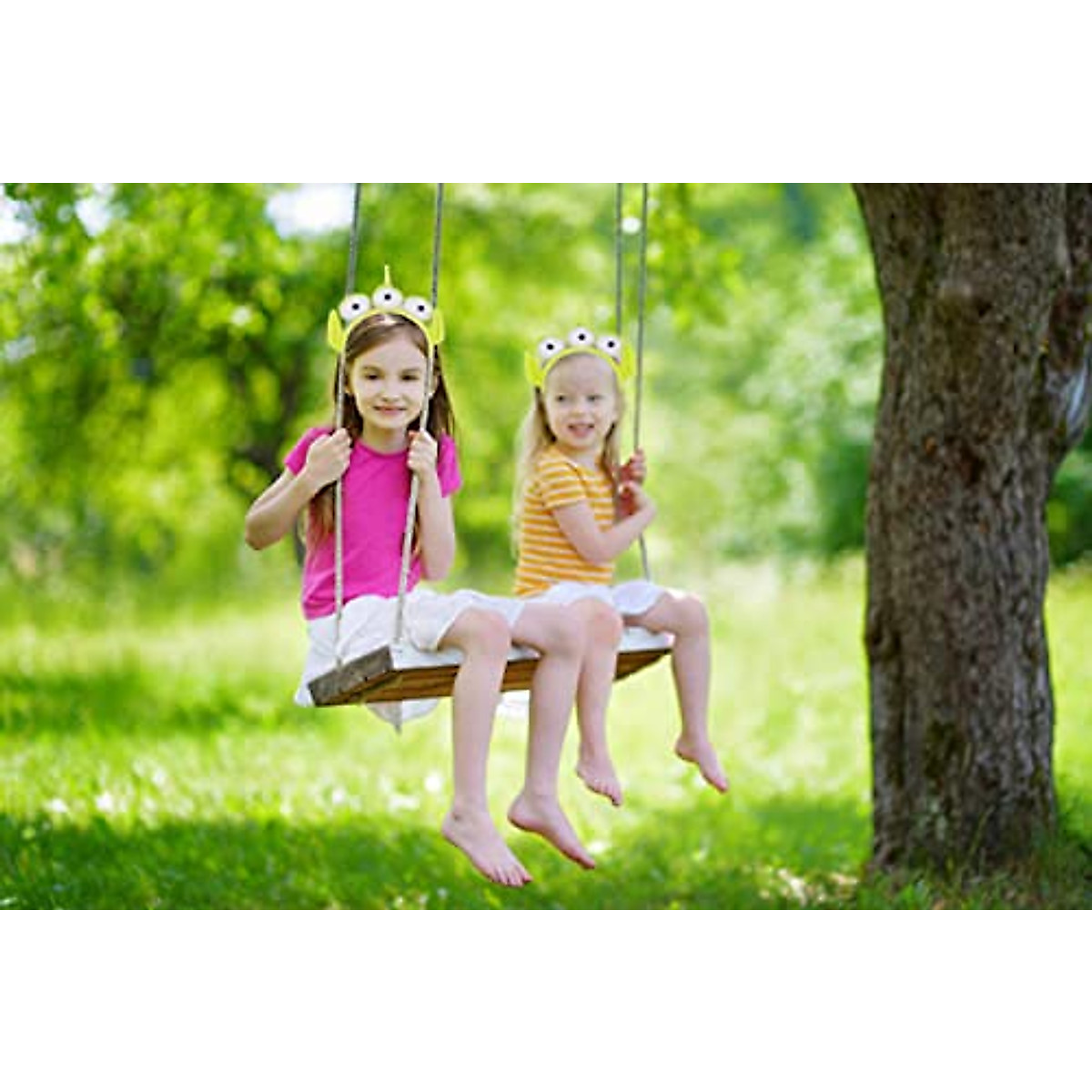 PLUSMAYI 2 PC Alien Headband Adult, Alien Headband Three-eyed Headband Monster Toy Plush Headwear Hat Accessories for Party Girls and Children