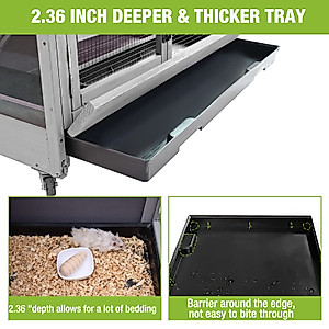 Hamster Cage 2 Story Guinea Pig Cage Large Rat House Indoor Rabbit Cage Outdoor Bunny Hutch with Leakproof PVC Floor and Anti-Chewing Edge