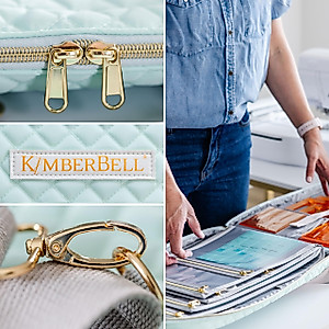 Kimberbell Tool Tote - Embroidery Bag for Quilting Supplies, Embroidery Organizer for Clear Blue Tiles, Orange Pop Rulers, and Sewing Supplies, Chic Craft Travel Bag, Craft Bag for Embroidery