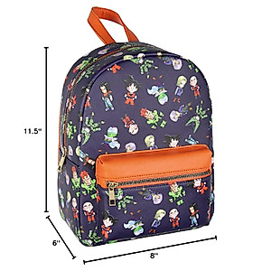 Dragon Ball Z Goku Cell Piccolo Trunks Allover Character Faux Leather Mini Backpack