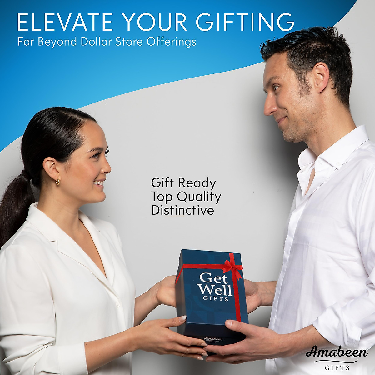 Amabeen Get Well Soon Gifts for Men - Gift Basket Containing Insulated Tumbler, Mindfulness Puzzle Book, Massager Ball, Hot/Cold Gel Pack - Hospital Care Package - Ideal After Surgery & Recovery