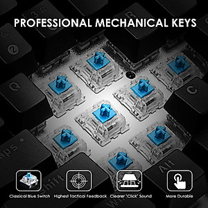XINMENG Wired Gaming Keyboard and Mouse Combo, Compact 82 Keys RGB Blackit Mechanical Keyboard and Adjustable 8000DPI Lightweight Honeycomb Design Mouse, Spill-Resistant for Desktop, Computer, PC