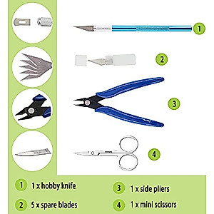 55Pcs Gundam Model Kits Tools Gunpla Tool Kit Gundam Moddeler Tool Set Bandai Tools for Basic Hobby Model Car Aircraft Ship Building Assemblng Making Modeling