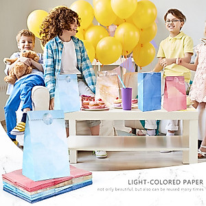 Shindel 54PCS Party Favor Bags with Stickers, Colorful Marbleized Treat Bags Goodie Bags Kids Birthday Gift Bags Party Accessories for Kids Birthday Party 4.7" x 3.1" x 8.7"