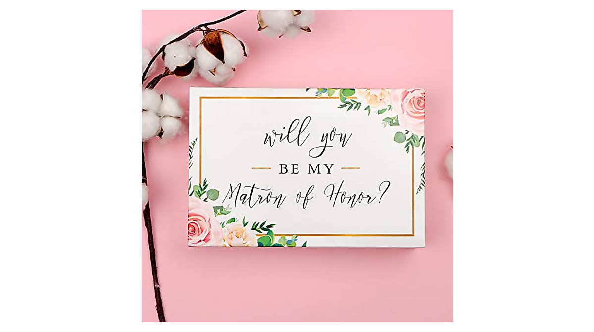 Matron of Honor Proposal Box - Elegant Floral Gift from Pop Fizz Designs