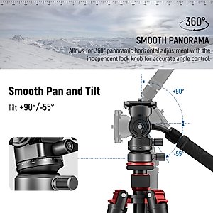 NEEWER Tripod Fluid Head with +/-10° Leveling Base(37mm Dia.), Metal Pan Tilt Head with Arca Type QR Plate, Telescopic Handle for Compact Video Camera DSLR Camera, Max Load 8.8lb/4kg, GM27