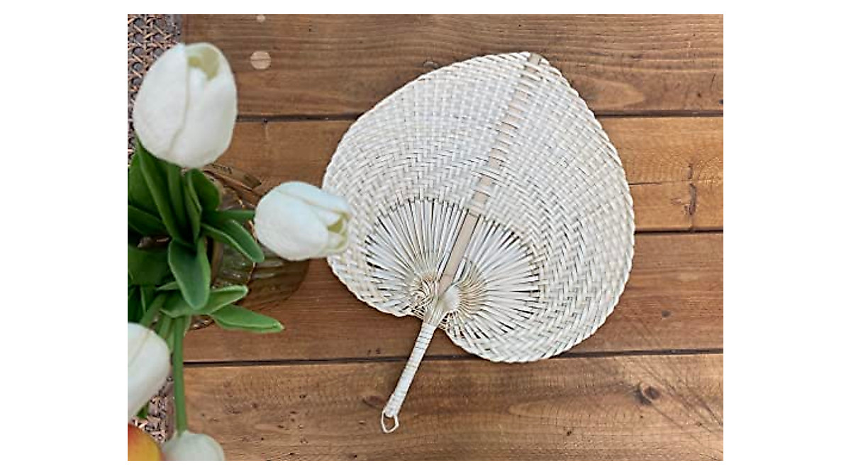 Elegant Wedding Raffia Fans Set | Eco-Friendly Handcrafted Decor