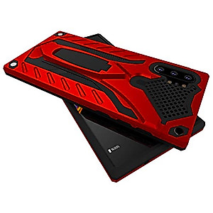 Kitoo Defender Designed for Samsung Galaxy Note 10 Plus Eco-Friendly Case with Kickstand, Military Grade Shockproof 12ft. Drop Tested - Red