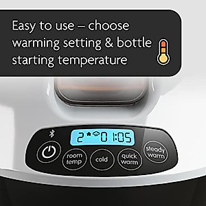 Baby Brezza Safe & Smart Electric Baby Bottle Warmer, Breastmilk Warmer + Baby Food Warmer + Defroster - Universal Warmer Fits All Feeding Bottles: Glass + Plastic – Wireless Bluetooth Control