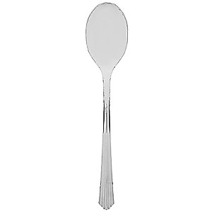 Bluesky Trading Upscale Silver Flatware, Plastic Teaspoons - Pack Of 20 - Classic Design, Perfect for Weddings, Birthday Parties, Events, Everyday Use, & More