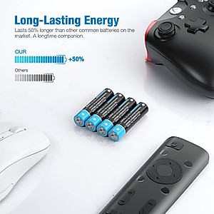 AAA Batteries Long Lasting 1.5V Triple Alkaline Batteries All-Purpose Battery for Household and Business - 16 Count