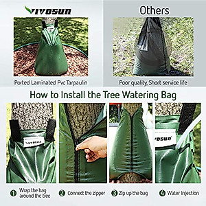 VIVOSUN 2-Pack 20 Gallon Watering Bag for Trees, Premium PVC Tree Irrigation Bags, Slow Release, 5-8 Hours Releasing Time