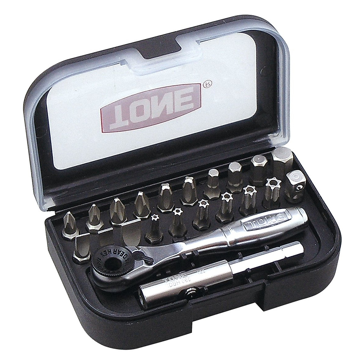 Tone BRS20 Bit Ratchet Set, Bit Insert, 0.25 inches (6.35 mm) (1/4 inch), Black, 22 Pieces