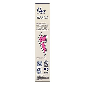 Nair Hair Remover Wax Ready- Strips for Legs & Body, 40 CT Set of 3