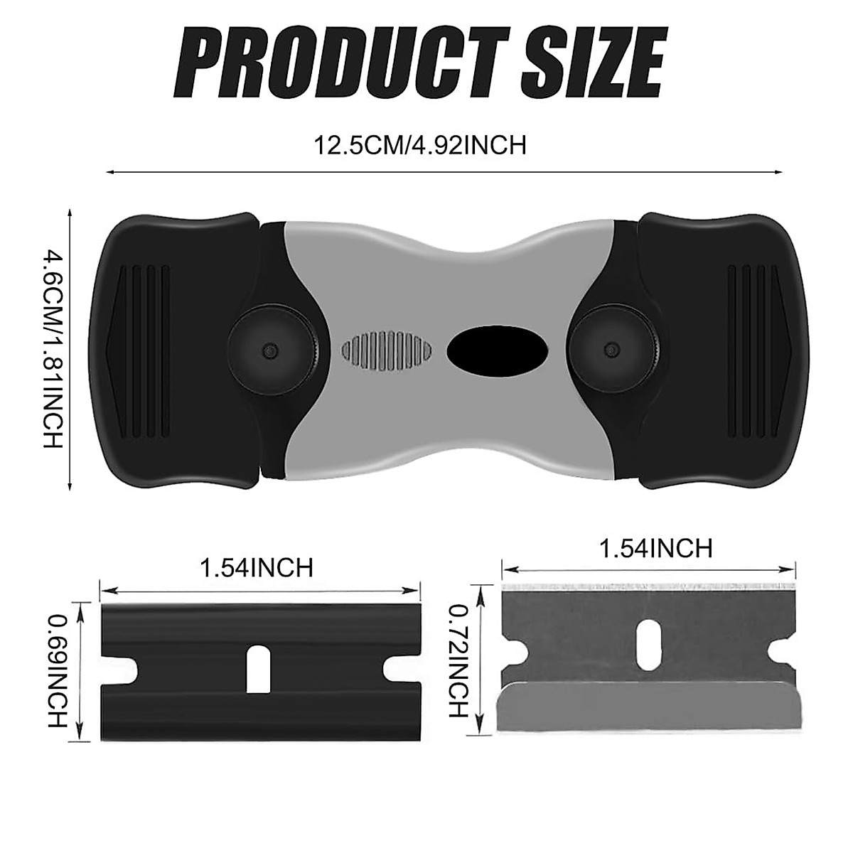 Scraper Tool Set 2 Pack Double Edge Multi-Purpose Scraper Cleaning Tool with 20Pcs Replacement Part Plastic Paint Glass Scraper for Removing Windows Stickers Labels