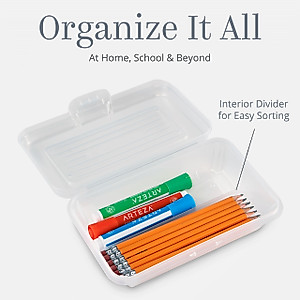 Snap-N-Store Plastic Supply Box (Pack of 8) - Convenient Storage Solution (8.9" x 5.6" x 2.5"), Clear