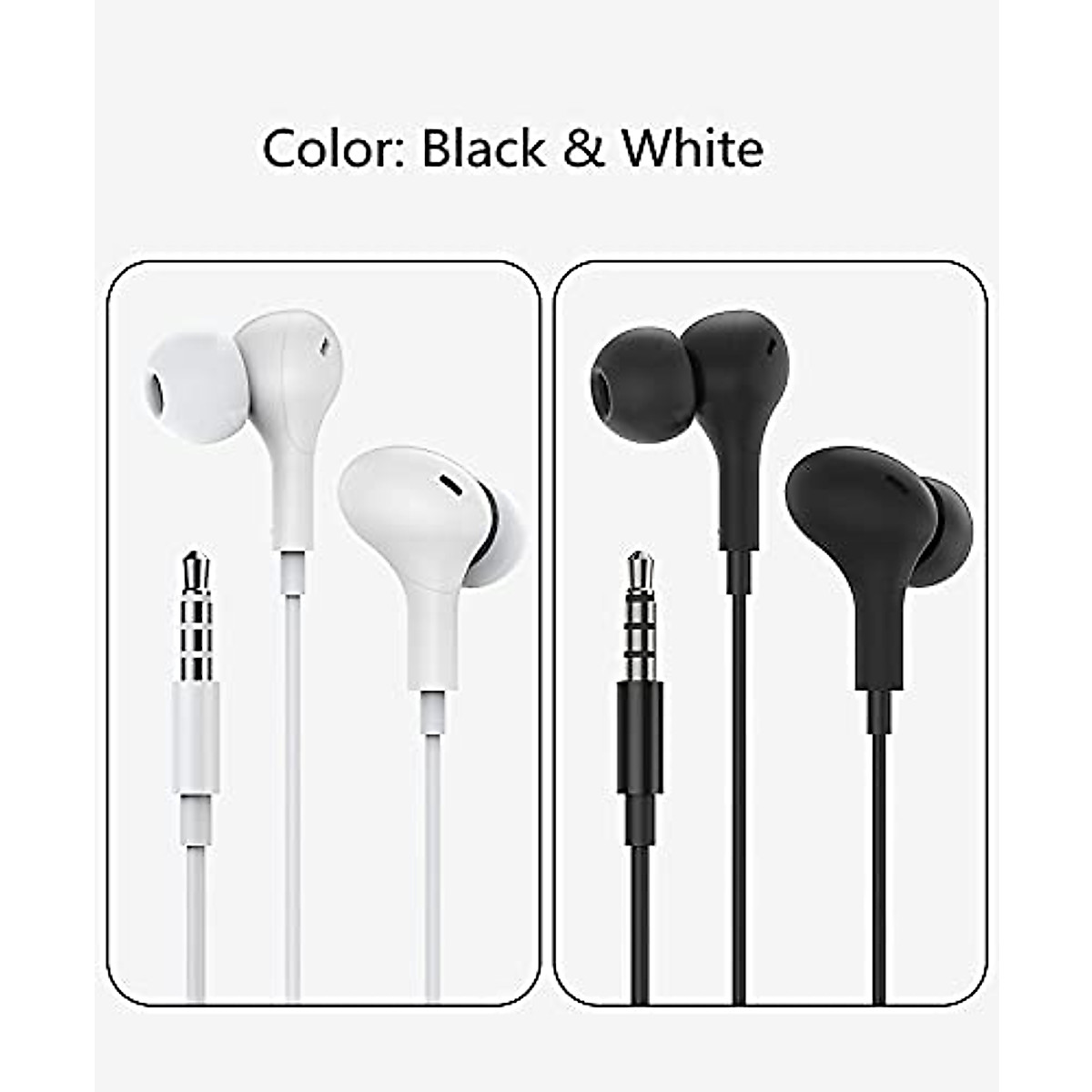 Earbuds Wired with Mic 3.5mm Jack Headphones Earphones for Galaxy S10 Plus, A14 5G, A13 5G, A42 5G, A52 5G, A51 A71 A03S A20S TCL 30 XL SE 20 Pro 5G, Moto One 5G Ace G Pure Pixel 5a 4a (White, 3.5mm)
