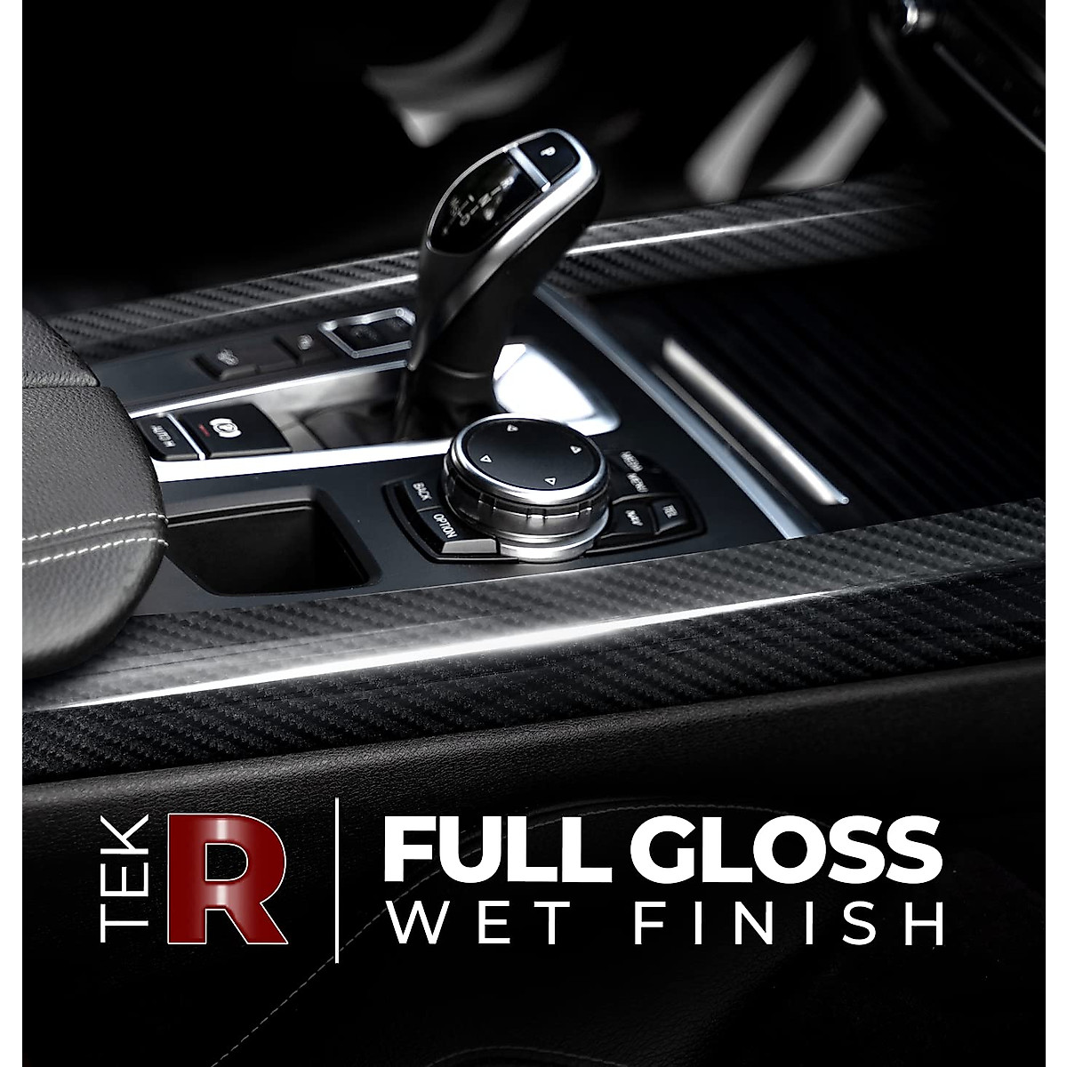 VViViD Super Gloss Black Carbon Fiber Tek Art 12 Inches x 60 Inches 5yr Outdoor/Interior Realistic Carbon Design Vinyl Wrap for Cars, Boat, Bike