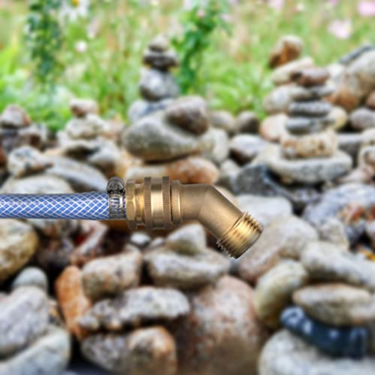 Jeeker 45 Degree Garden Hose Elbow, Eliminates Stress and Strain On RV Water Intake Hose Fittings, 3/4" GHT and Solid Brass, 2 Pack