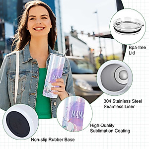 Wzaytia Glitter Sublimation Tumblers 20 Oz Skinny Straight, 8 Pack Sublimation Glitter Shimmer Tumbler Blanks, Individually Boxed Stainless Steel Glitter Tumblers, Mixed Color