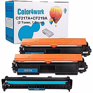 Color4work Compatible Replacement for HP 17A CF217A Toner Cartridge 2 Pack and HP 19A CF219A Drum Unit 1 Pack for HP Laserjet Pro M102 M102w, MFP M130 M130fn M130fw M130fn Printer