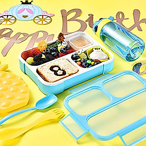 COO&KOO Shark Lunch Bag Lunch Box Set, Include 3D Insulated Cooler Bag & Leakproof Water Bottle Pineapple Ice Pack Multipurpose Spork Spoon Silicone Cups Salad Box, Great for School Girls or Boys