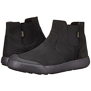 KEEN Women's Elena Pull On Waterproof Chelsea Boot, Triple Black/Black, 7.5
