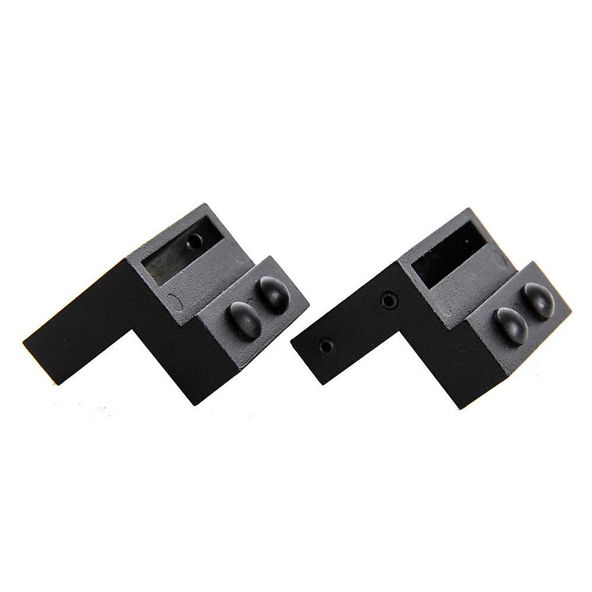 PeggyHD Barn Door Stopper for Track Sliding Door Hardware Flat Rail Roller Stop Limit Device Black 2pcs Set