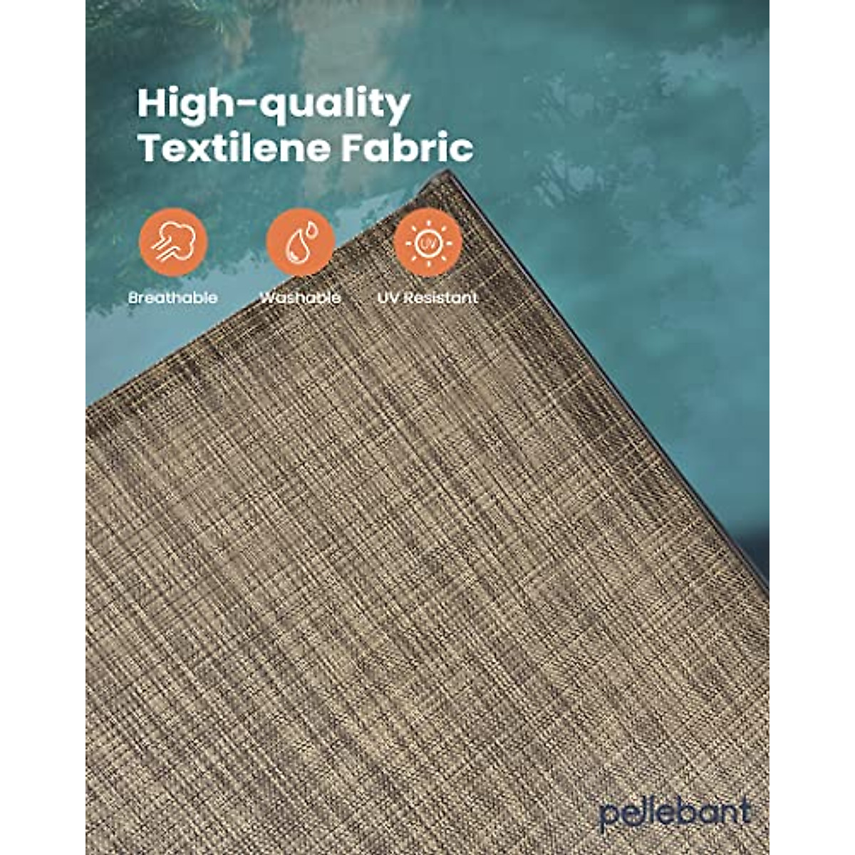 Pellebant Outdoor Lounge Chairs Set of 2, Patio Aluminum Chaise Lounge with Adjustable Backrest, Rustproof Pool Lounge Chairs for Pool Deck Sunbath(2pcs,Grey&Brown)