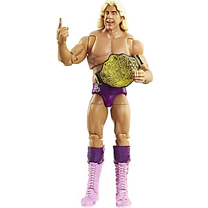 WWE MATTEL Ultimate Edition Ric Flair Action Figure, 6-in / 15.24-cm, with Interchangeable Heads, Swappable Hands & Entrance Robe for Ages 8 Years Old & Up