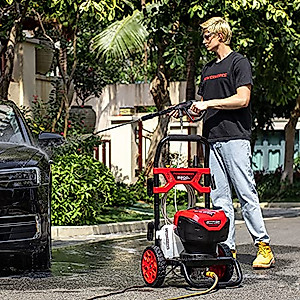 POWERWORKS Electric Pressure Washer,2200 PSI 2.3 GPM Power Washers,14-Amp Brushless Pressure Washers for Car Garden Cleaning with 25ft High Pressure Hose and 5 Nozzles(PWMA Certified)