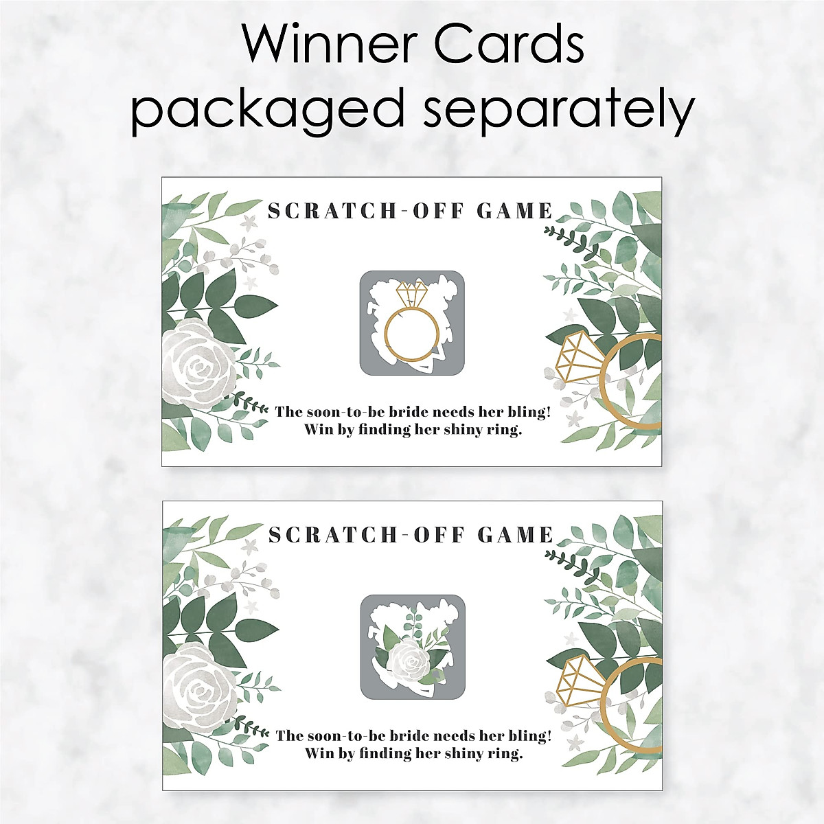 Big Dot of Happiness Boho Botanical Bride - Greenery Bridal Shower and Wedding Party Game Scratch Off Cards - 22 Count