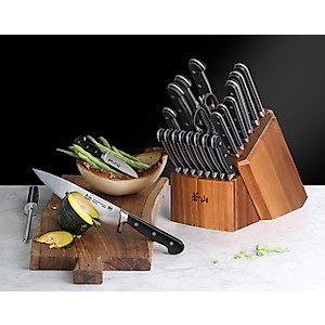 Cangshan V2 Series 1024128 German Steel Forged 23-Piece Knife Block Set, Acacia