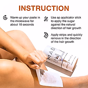 Smooth Lab, Sugar Wax Hair Removal Kit - Sugar Waxing Kit for Sensitive Skin - 100% Organic All Natural Ingredients - Perfect for Bikini, Arm, Leg, Chest, Facial and Body Hair Removal - Lover