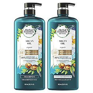 Herbal Essences Shampoo and Conditioner Set Repairing Argan Oil of Morocco with Natural Source Ingredients, Color Safe, BioRenew, 20.2 Fl Oz, 2 Count