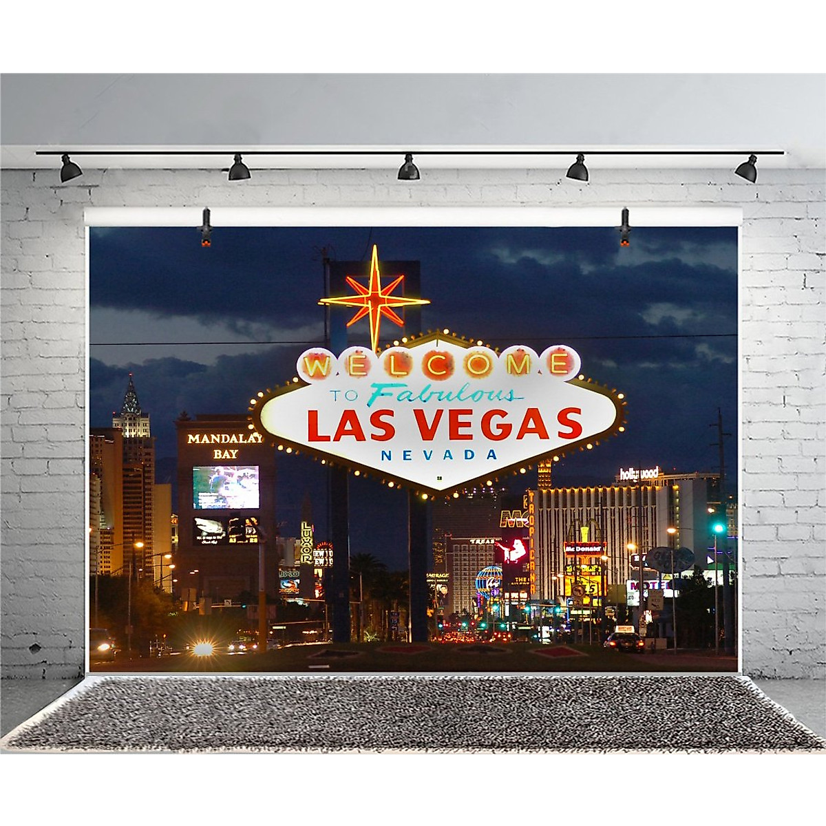 LFEEY 10x8ft Las Vegas Casino Backdrop City Night View Photography Backdrop American Famous Casino Photo Background for Birthday Party Events Studio Props