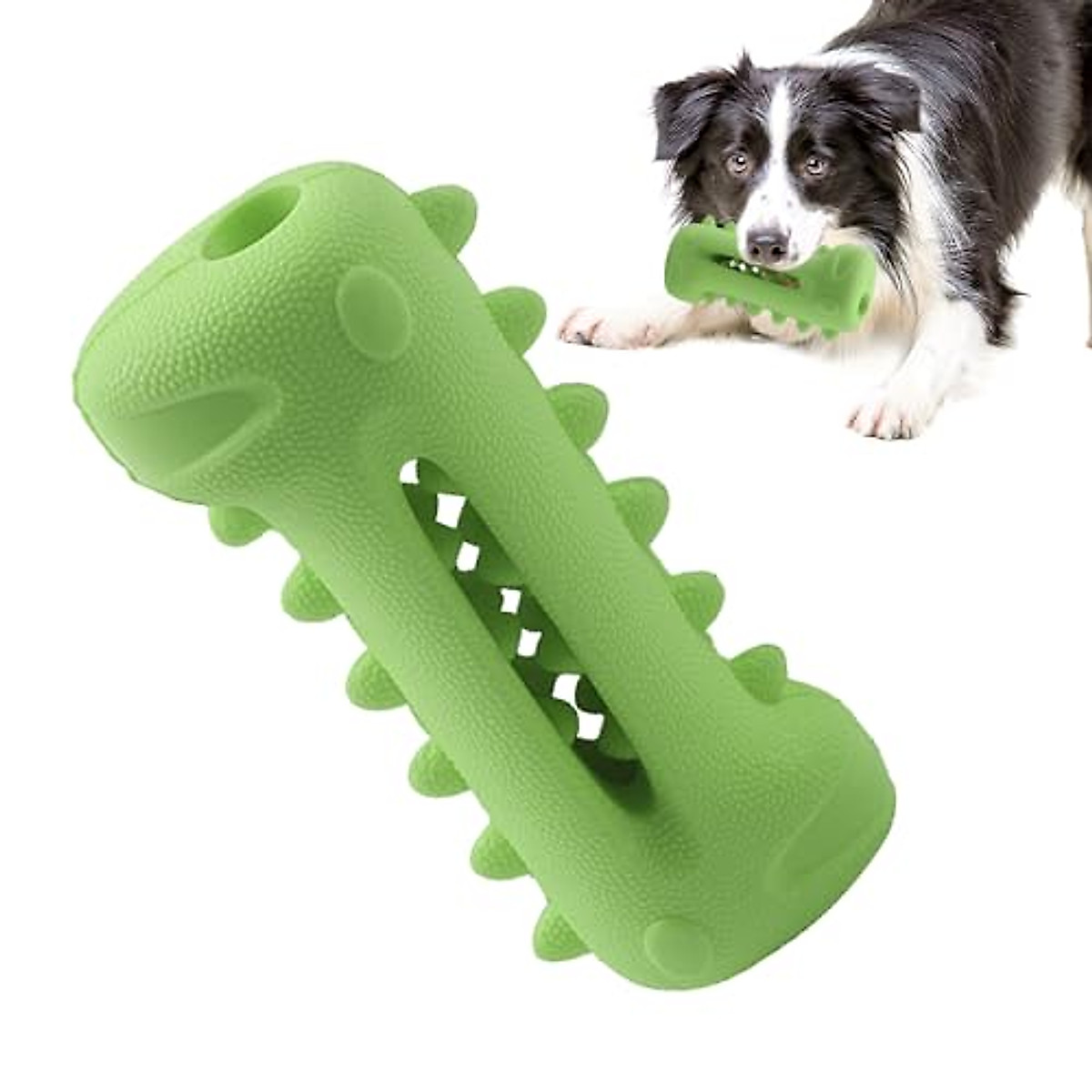 Axfbim Treat Dispensing Dog Toys, Dog Toothbrush Stick Dental Care Teeth Cleaning Toys, Indestructible Dog Chew Toys, for Large Medium Breed Dog, Durable Dog Toys (B)