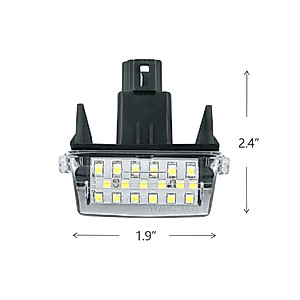 Gempro 2Pcs LED License Plate Light Lamp Assemly for Toyota Camry Yaris Highlander Prius C Avalon, Powered by 18SMD Xenon White LED Lights