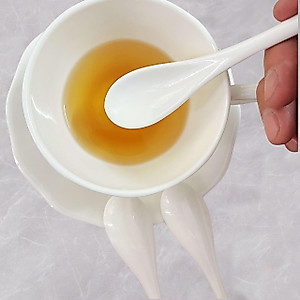 MIUFA 6PCS Porcelain White Coffee Spoons Espresso Spoons Tea Sauce and Desserts Ceramic Spoons