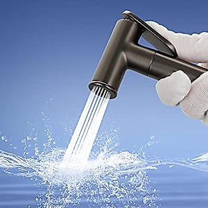 Yalych Cloth Diaper Sprayer for Sink Bidet Handheld Water Sprayer Hand Shower for Toilet Set Cold Water with Hose Brass No Drilling Grey Bidet Shower Sprayer Bathroom Accessories
