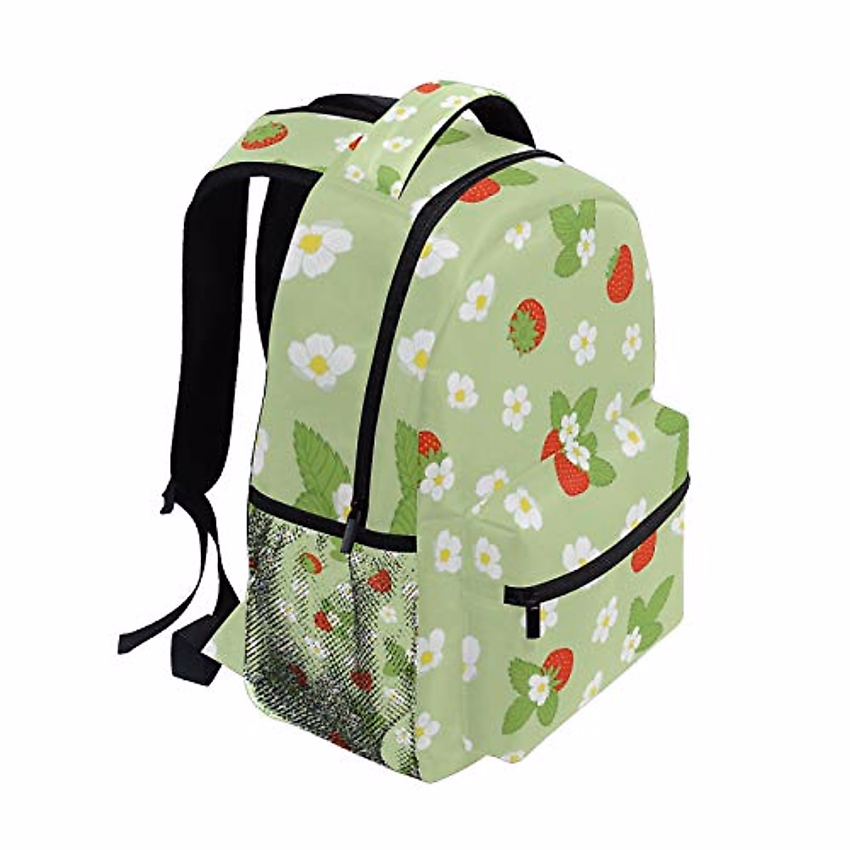 Bookbags Laptop Backpack for High School Adult Women Strawberry Green Travel College Teens Student Casual Shoulder Daypack