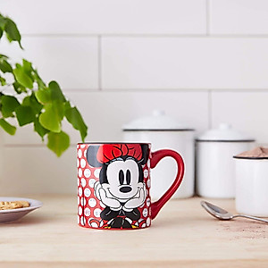 Silver Buffalo Disney Minnie Mouse Rock the Dots Ceramic Mug, 14 Ounces