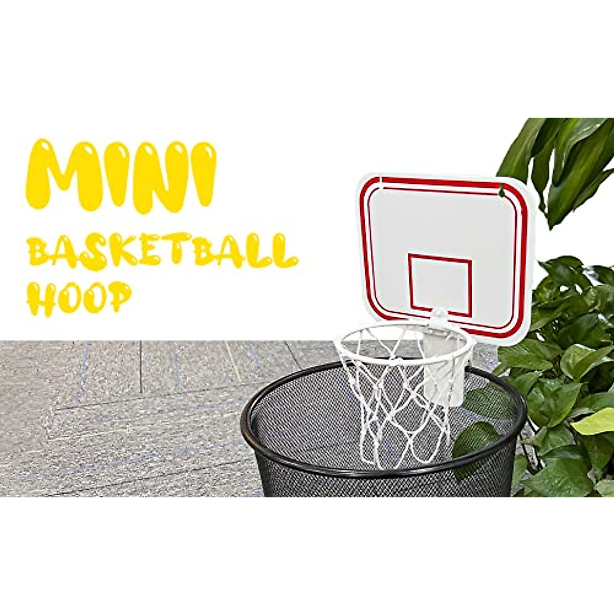 Silfrae Basketball Trash Can Mini Basketball Hoop Office Basketball Trash Can Basketball Goal for Garbage Can Office and Bed Room (Blue, 7.9 Inches * 6.3 Inches)